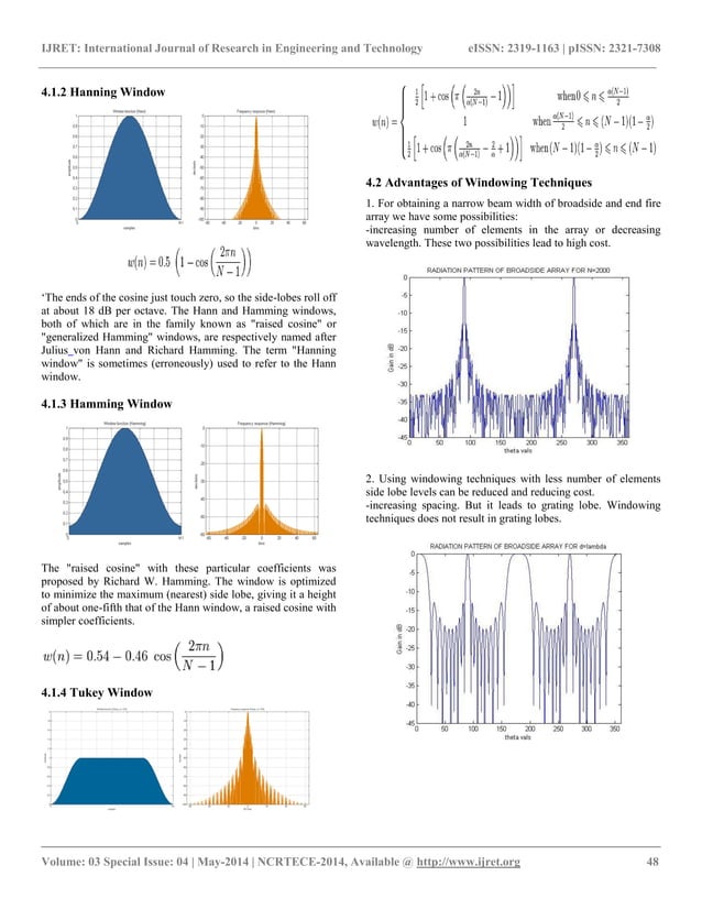 Sidelobe rejection in a uniform linear array antenna using windowing techniques | PDF | Physics ...