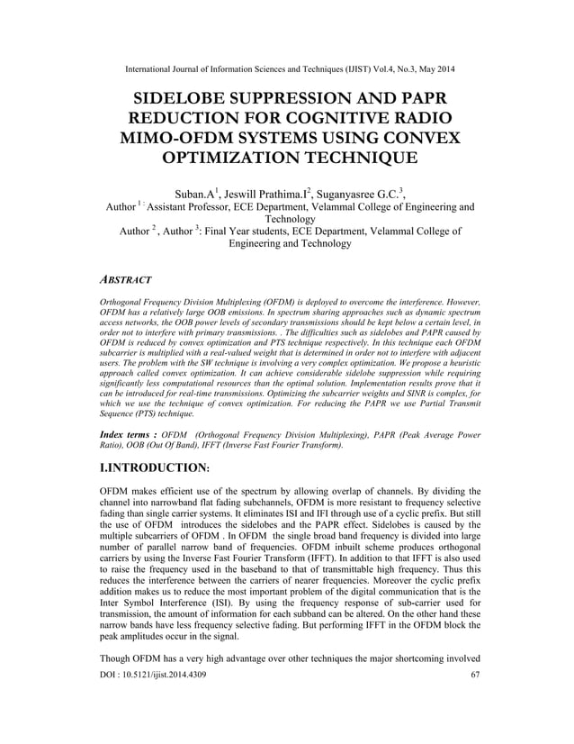 Sidelobe Suppression And Papr Pdf