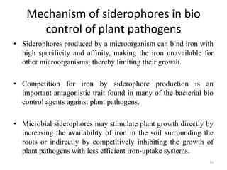 Siderophores properties, mechanism and preparation | PPTX