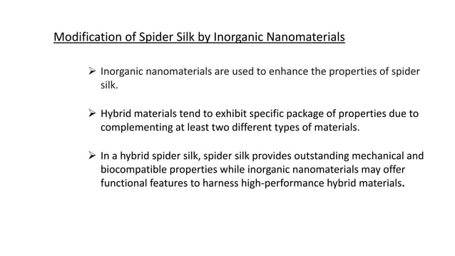 Spider silk ppt | PPTX | Chemistry | Science