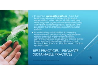 Maintaining a Quality Culture - Performance Metrics, Best Practices and ...
