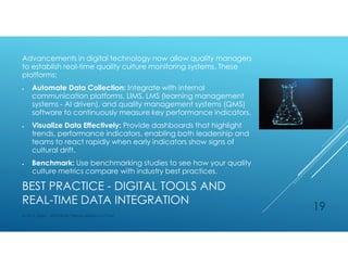 Maintaining a Quality Culture - Performance Metrics, Best Practices and ...