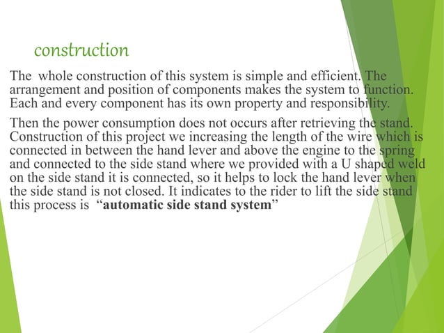 Side stand indication | PPTX | Motorcycles | Automotive