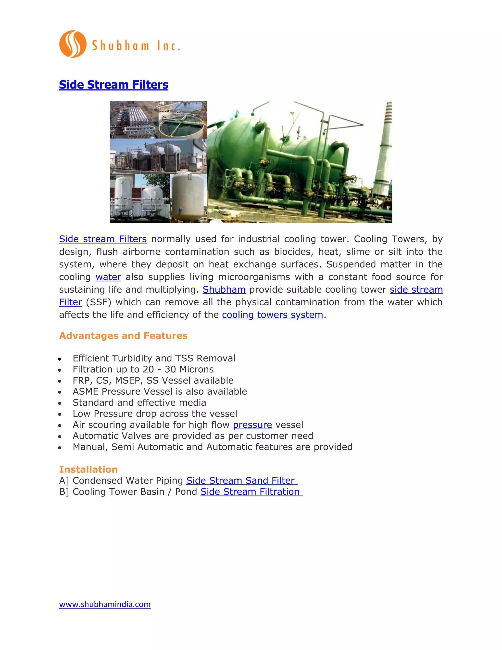 Side stream filters | PDF