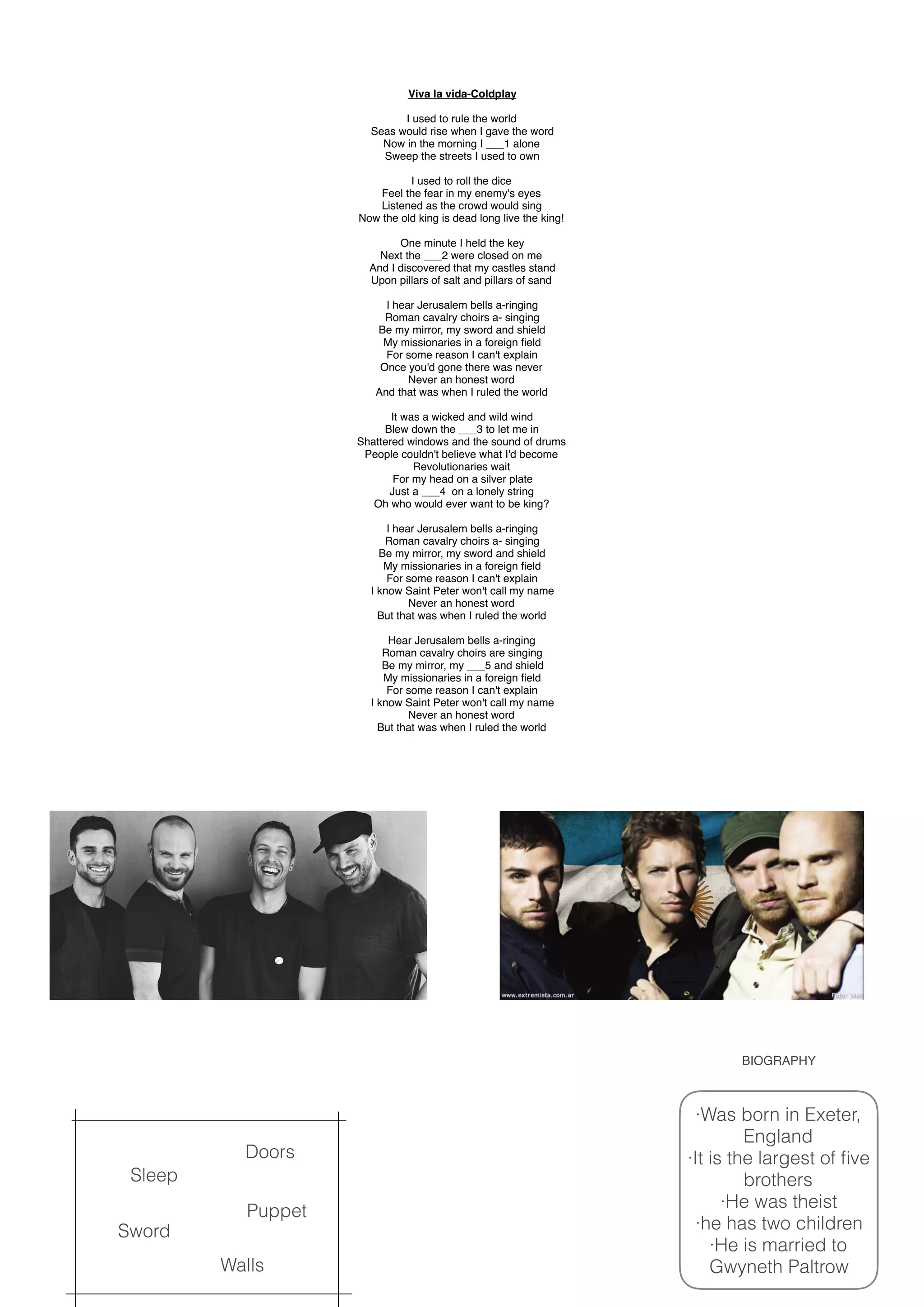 Viva la vida coldplay | PDF