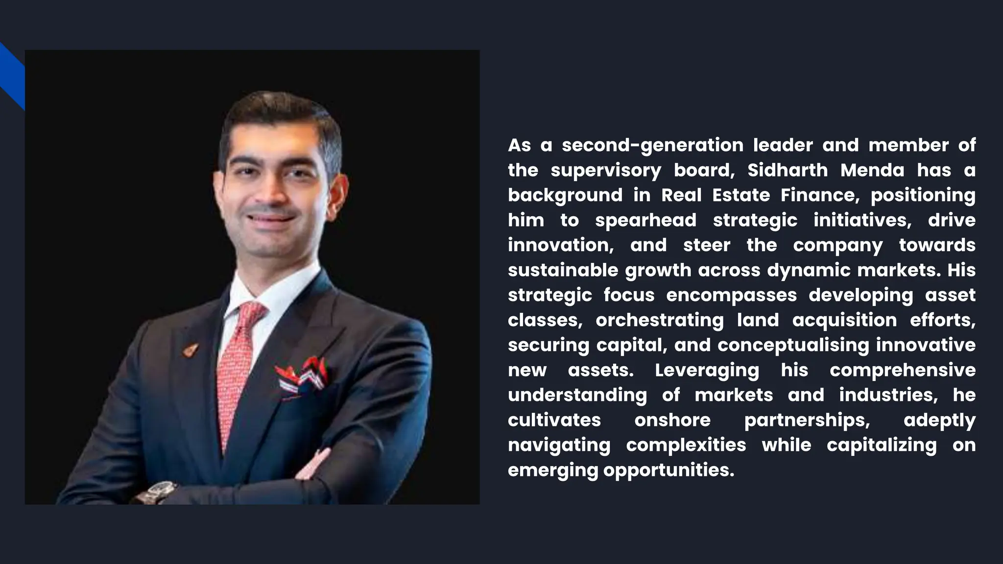 Sidharth Menda - Member, Supervisory Board, RMZ | PPTX