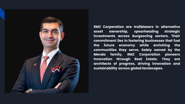 Sidharth Menda - Member, Supervisory Board, RMZ | PPTX | Business | Business and Finance