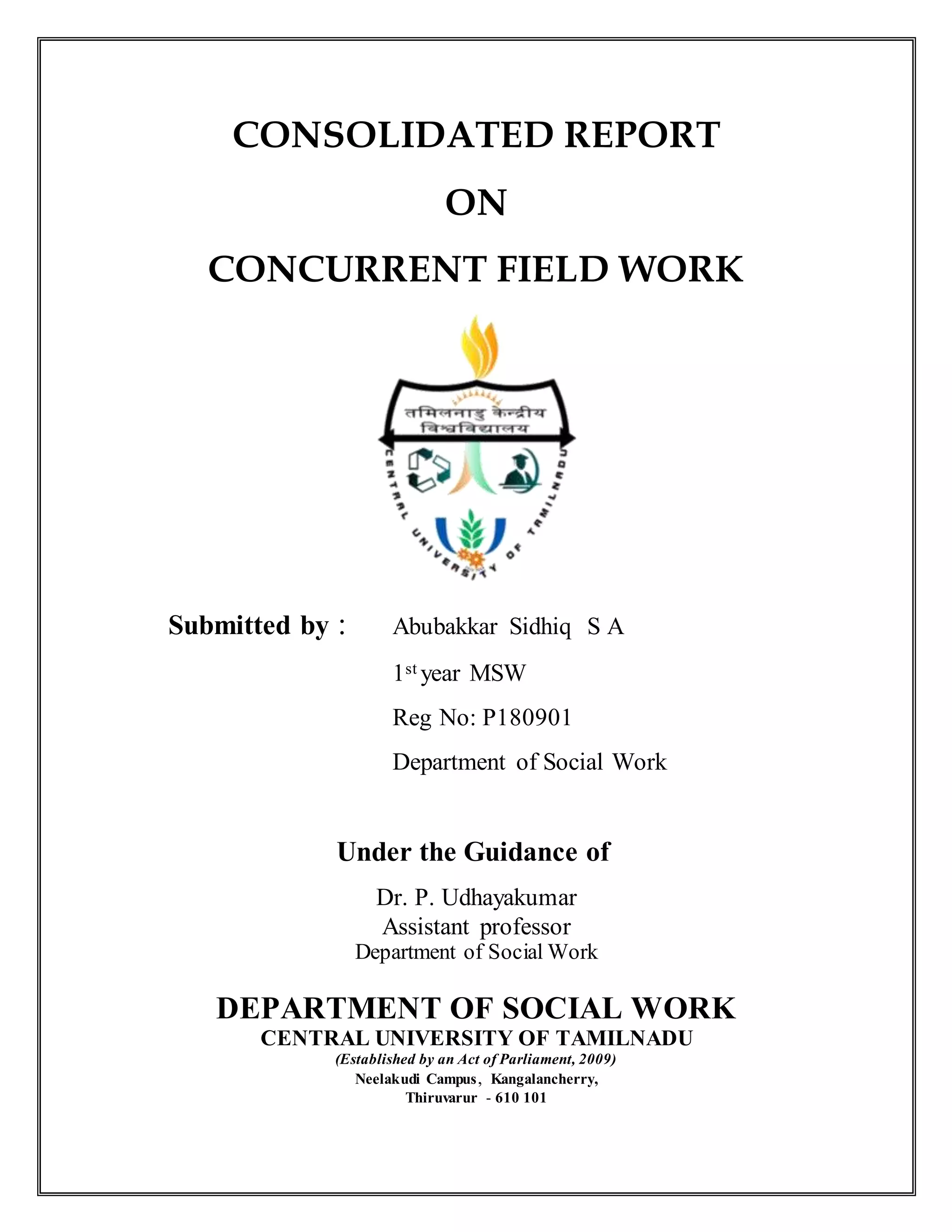 SOCIAL WORK VIVA REPORT | DOCX