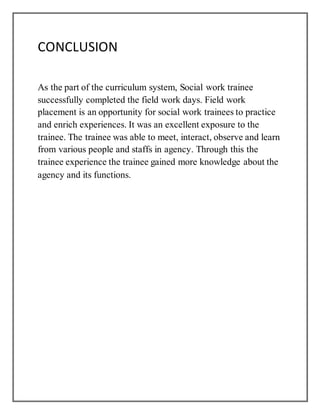 SOCIAL WORK VIVA REPORT | DOCX