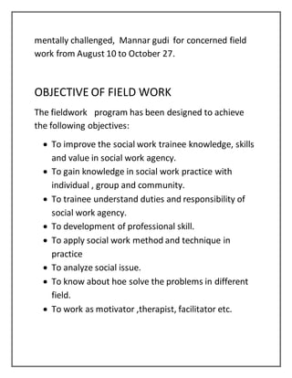 SOCIAL WORK VIVA REPORT | DOCX