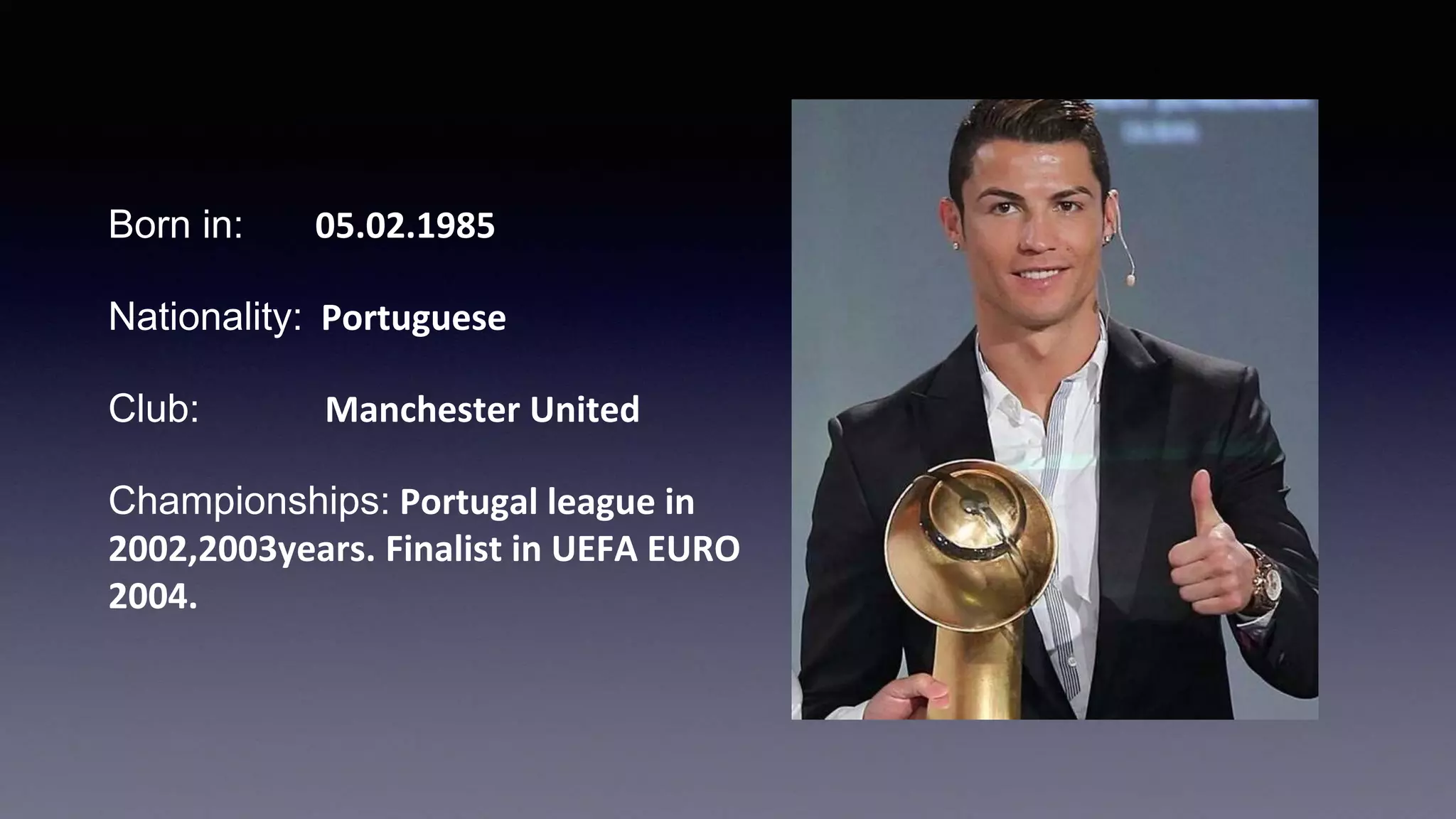 Presentation on Cristiano Ronaldo | PPTX