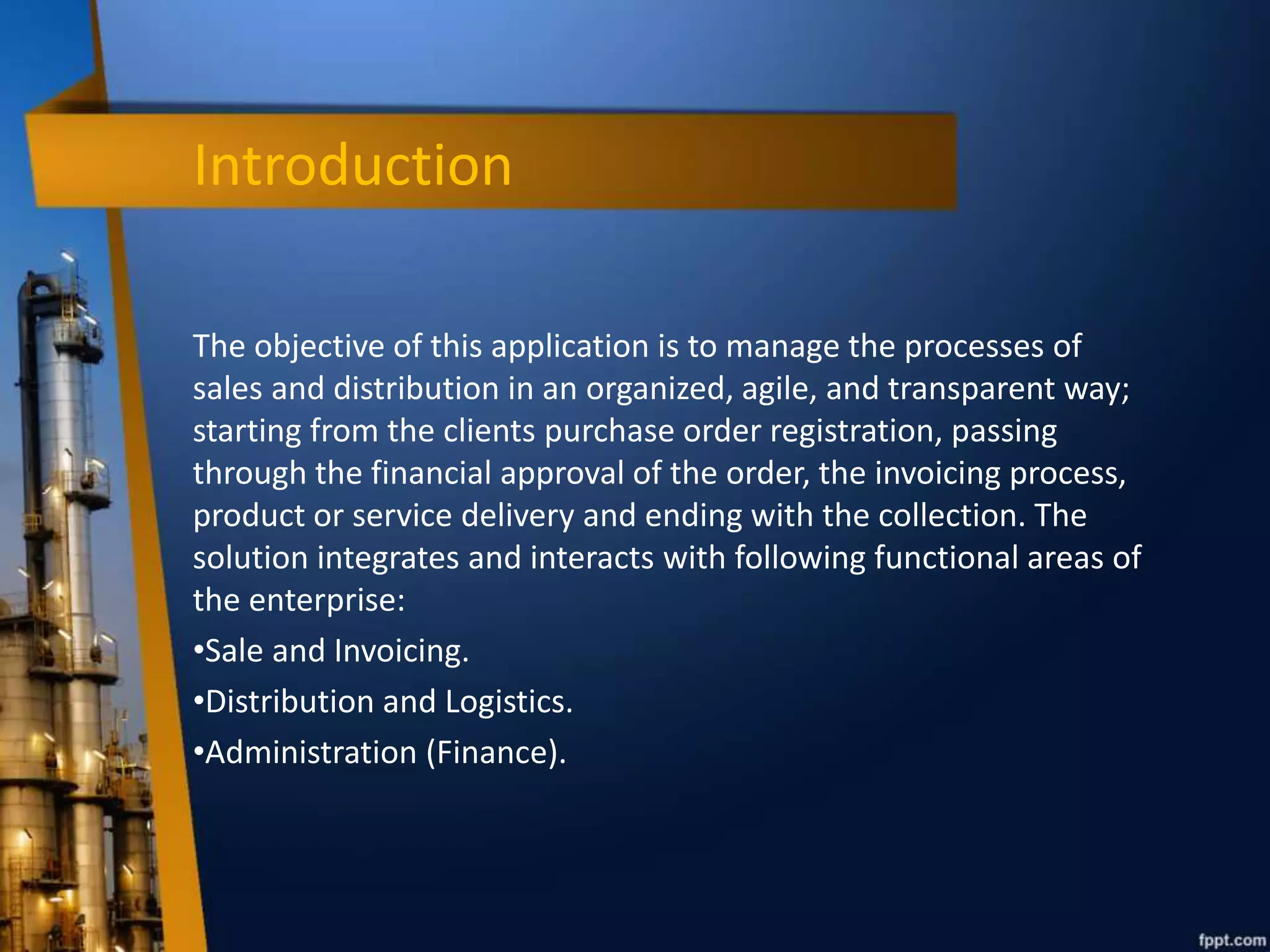 OIL and Gas - Sales and Distribution System | PPTX