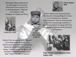 Sidney bechet power point presentation by sarah warren | PPTX | Jazz ...