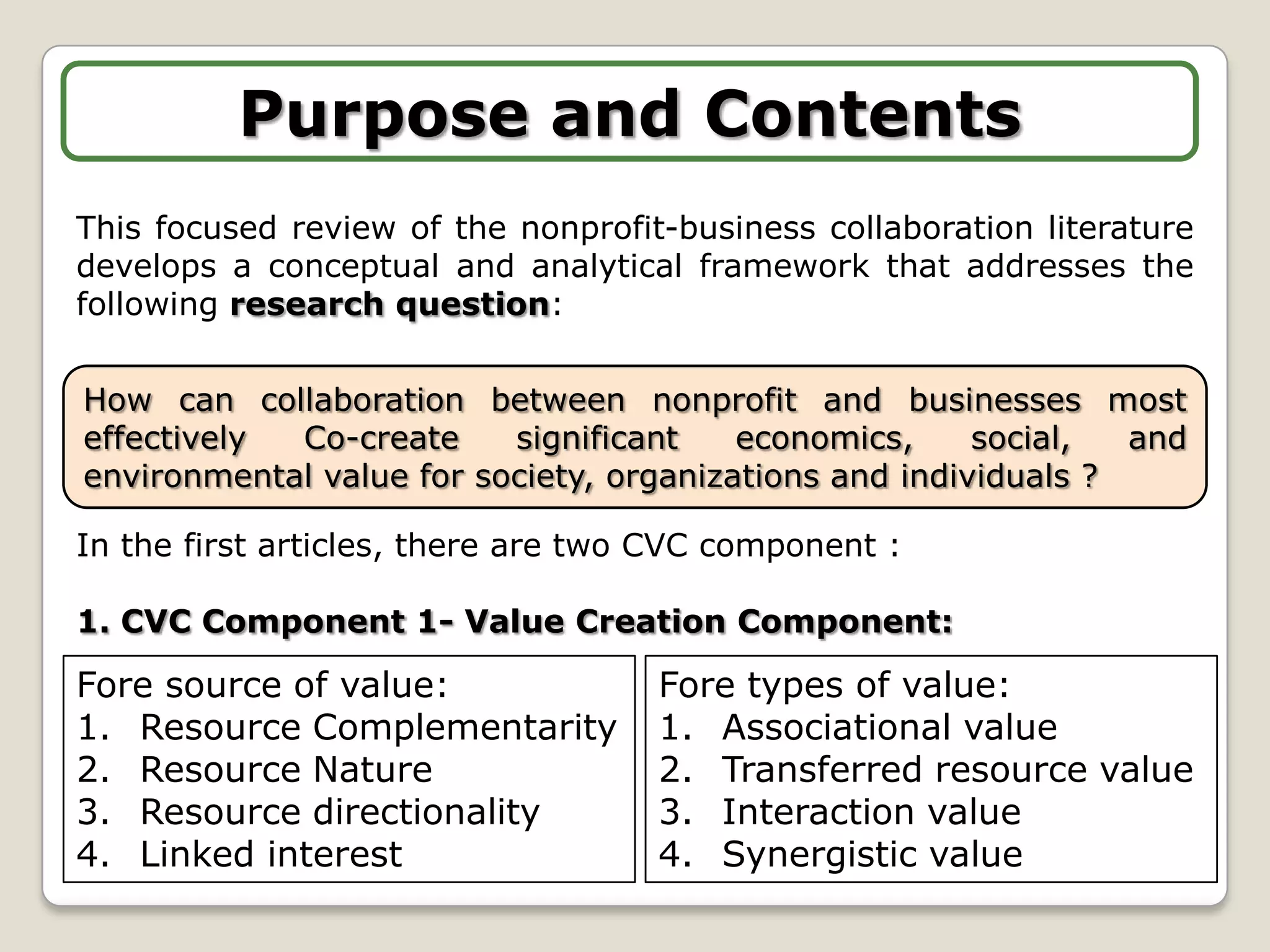 Collaborative Value Creation | PPT