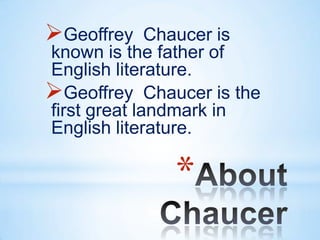 GEOFFREY CHAUCER 91343-1400) | PPTX