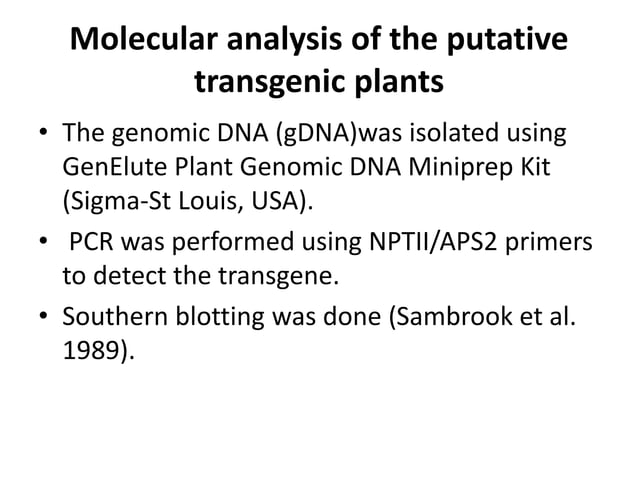 molecular analysis of plants and its properties | PPT