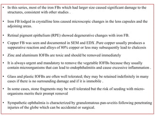 Siderosis &chalcosis & IOFB | PPTX