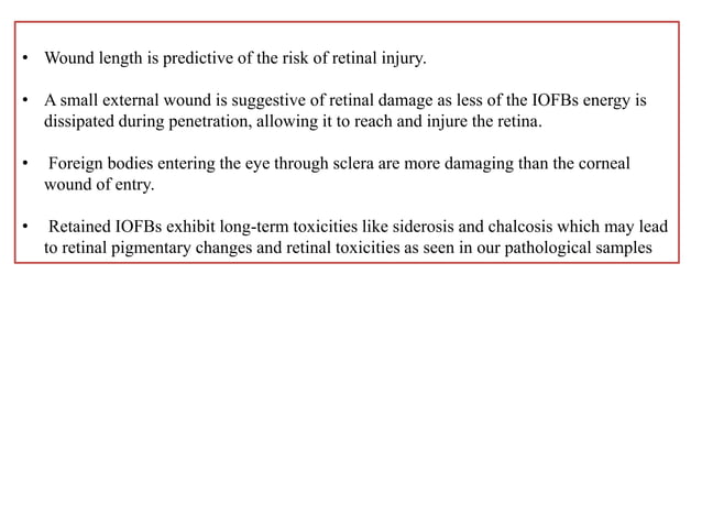 Siderosis &chalcosis & IOFB | PPTX | Eye and Vision Conditions ...
