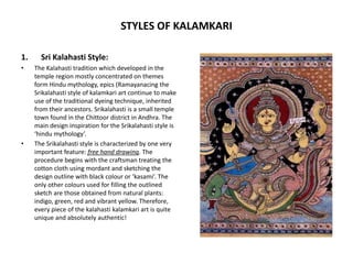 THE TRADITIONAL KALAMKARI | PPTX