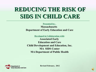 Reducing the Risk of SIDS in Child Care | PPS