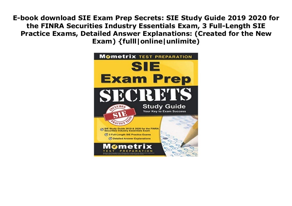 E-book download SIE Exam Prep Secrets: SIE Study Guide 2019 2020 for ...