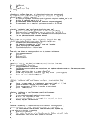 Siebel 8.1 Certifications Question Answers | PDF