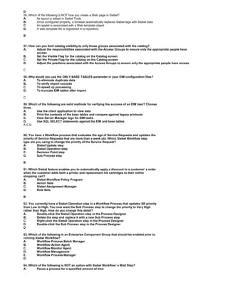 Siebel 8.1 Certifications Question Answers | PDF