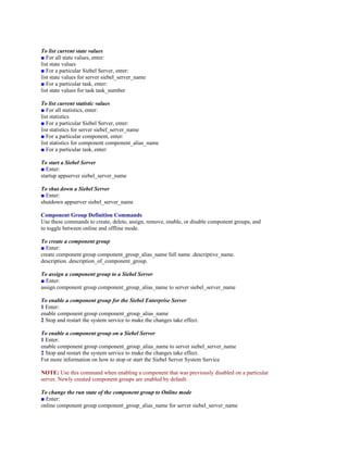 Siebel admin cmds | PDF