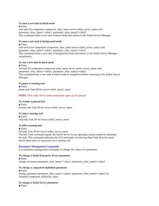 Siebel admin cmds | PDF