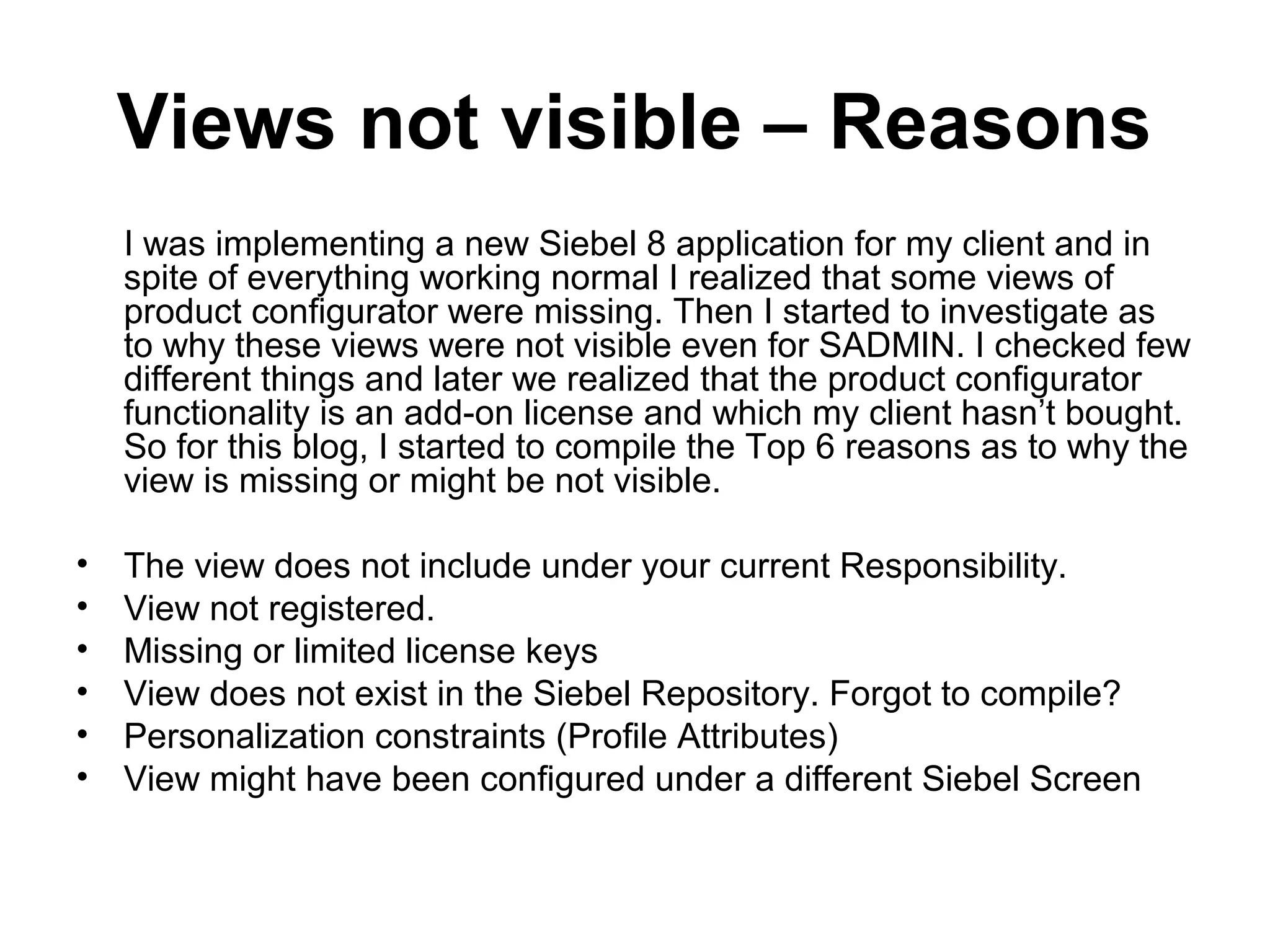 Siebel best practices | PPT