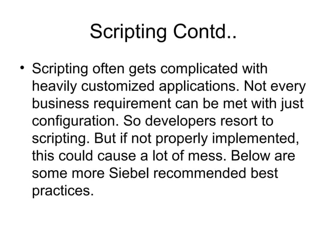 Siebel best practices | PPT