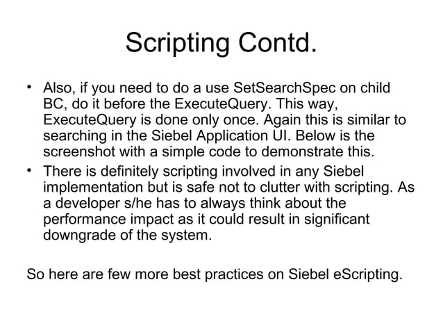 Siebel best practices | PPT