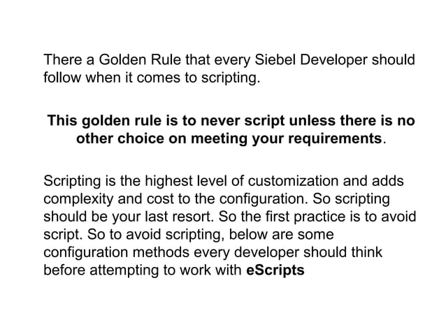 Siebel best practices | PPT