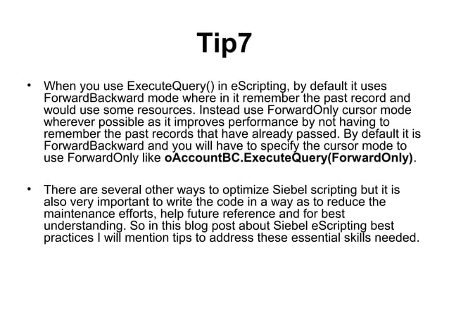 Siebel best practices | PPT