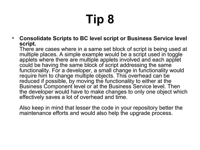 Siebel best practices | PPT