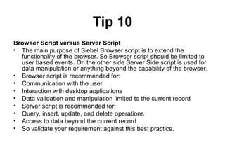 Siebel best practices | PPT