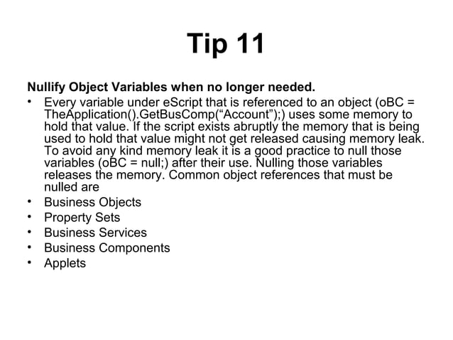 Siebel best practices | PPT