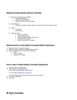 Siebel connected mobile applications an overview | PDF