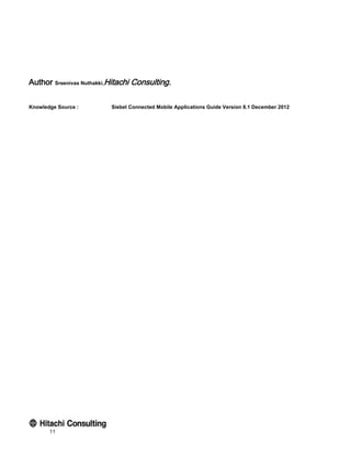 Siebel connected mobile applications an overview | PDF