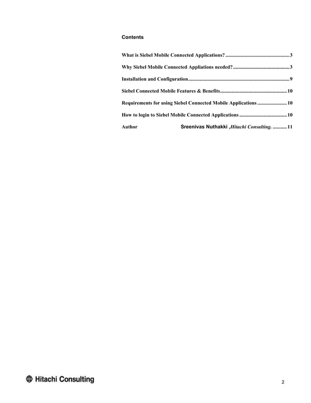 Siebel Connected Mobile Applications An Overview Pdf