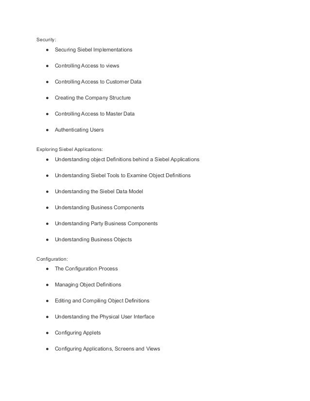 Siebel CRM Online Training.pdf | Computing | Technology & Computing