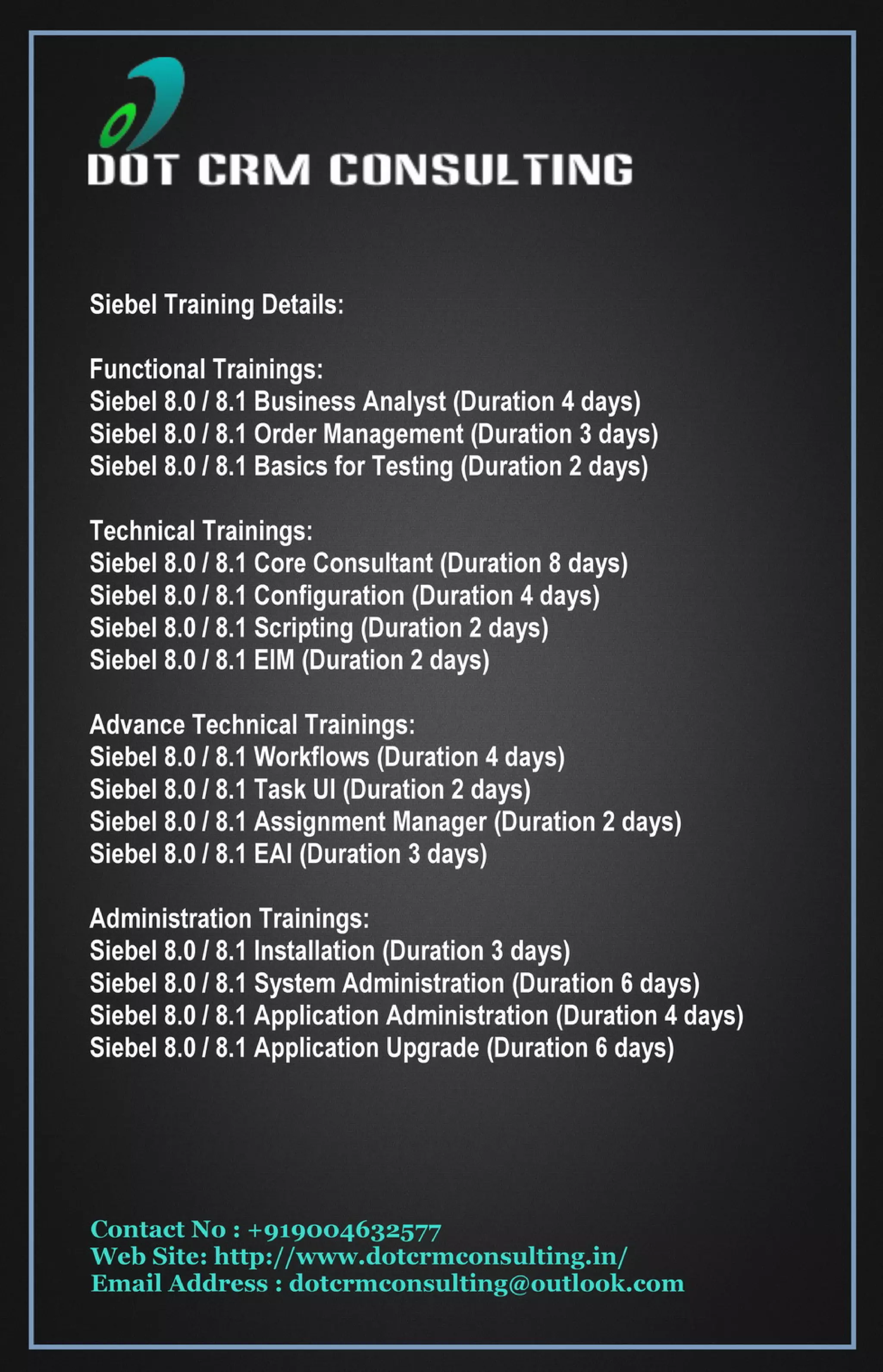 Siebel CRM Training | PDF