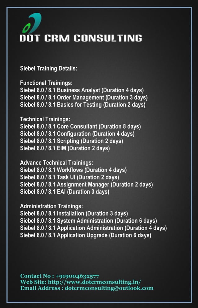 Siebel CRM Training | PDF