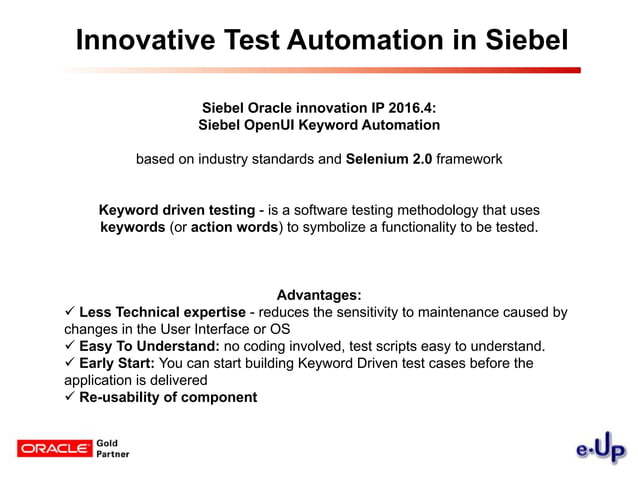 Siebel visual double test automation | PPT