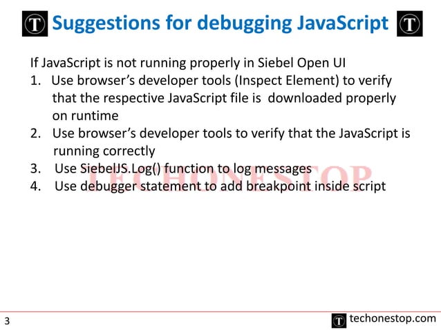 Siebel Open UI Debugging (Siebel Open UI Training, Part 7) | PPT Siebel Open UI Debugging (Siebel Open UI Training, Part 7) | PPT