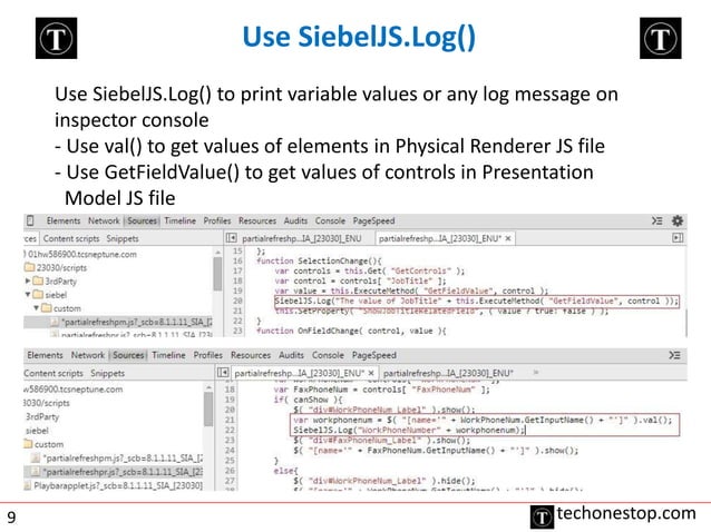 Siebel Open UI Debugging (Siebel Open UI Training, Part 7) | PPT