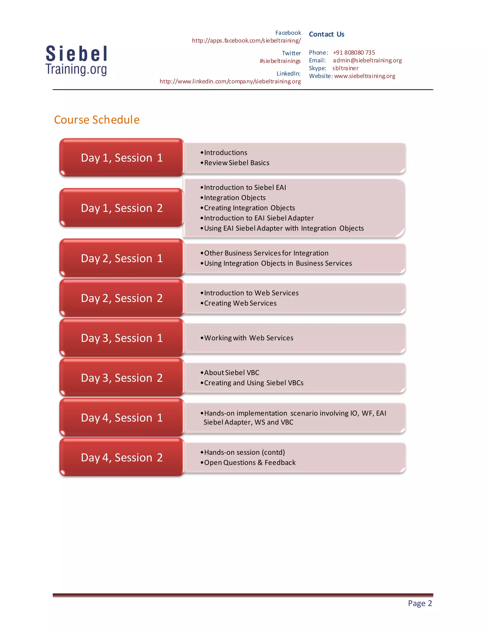 Siebel training.org siebel eai course schedule | PDF Siebel training.org siebel eai course schedule | PDF