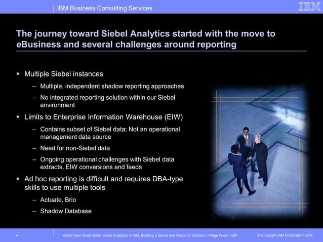 Siebel Analytics in IBM: Building a Sense & Respond Solution | PPT Siebel Analytics in IBM: Building a Sense & Respond Solution | PPT