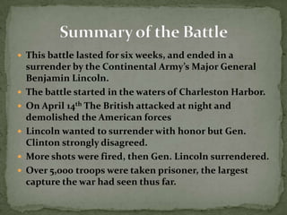 Siege of charleston | PPTX