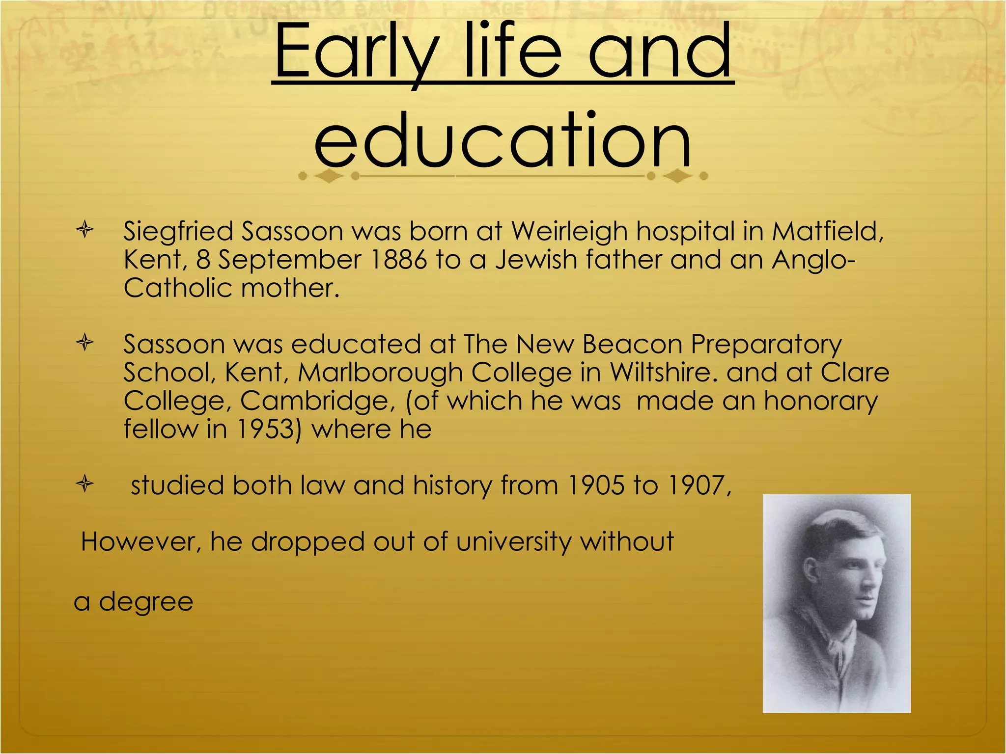 Siegfried sassoon powerpoint | PPT